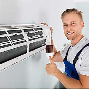 4 Packs Air Conditioner Condenser Cleaning Brush Refrigerator Coil Brush HVAC Coil Cleaner Brush Small Plastic Whisk Brush (Brown)