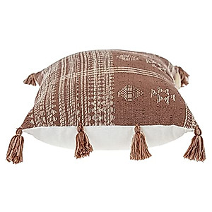 Parkland Collection Transitional Tribal Brown 14" x 20" Pillow