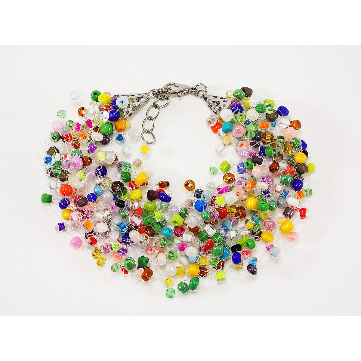 Handmade Rainbow Multi Strand mix big beads bracelet Bohemian Fashion Summer 2021 Trend Gift Under 25 Sunday Fun day wear