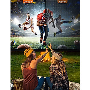 Projector Screen and Stand - Velcolt Portable Video Projection Screen 120 inch, 16:9 4K HD Rear Front Foldable Outdoor Movie Screen with Carry Bag for Indoor Outdoor Home Theater Backyard Camping