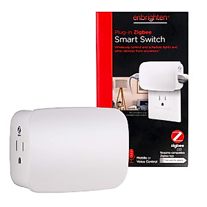 Enbrighten Zigbee Dimmer, Dual Outlet Control Plug-In, Pairs Directly with Echo 4th Gen/Echo Show 10 (All)/Echo Studio/Echo Plus (All)/Eero Pro 6, White, 43096