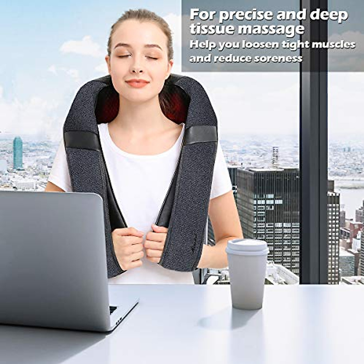 Back Massager, Shiatsu Back Neck Massager with Heat, Electric Shoulder Massager, Kneading Massage Pillow for Neck, Back, Shoulder, Muscle Pain Relief, Get Well Soon Presents - Christmas Gifts