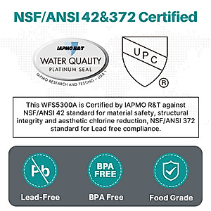 ICEPURE Under Sink Water Filter System, 3 Years or 22K Ultra High Capacity, NSF/ANSI 42 Certified, Direct Connect Under Counter Drinking Water System, 0.5 Micron, with an Extra Replacement Filter