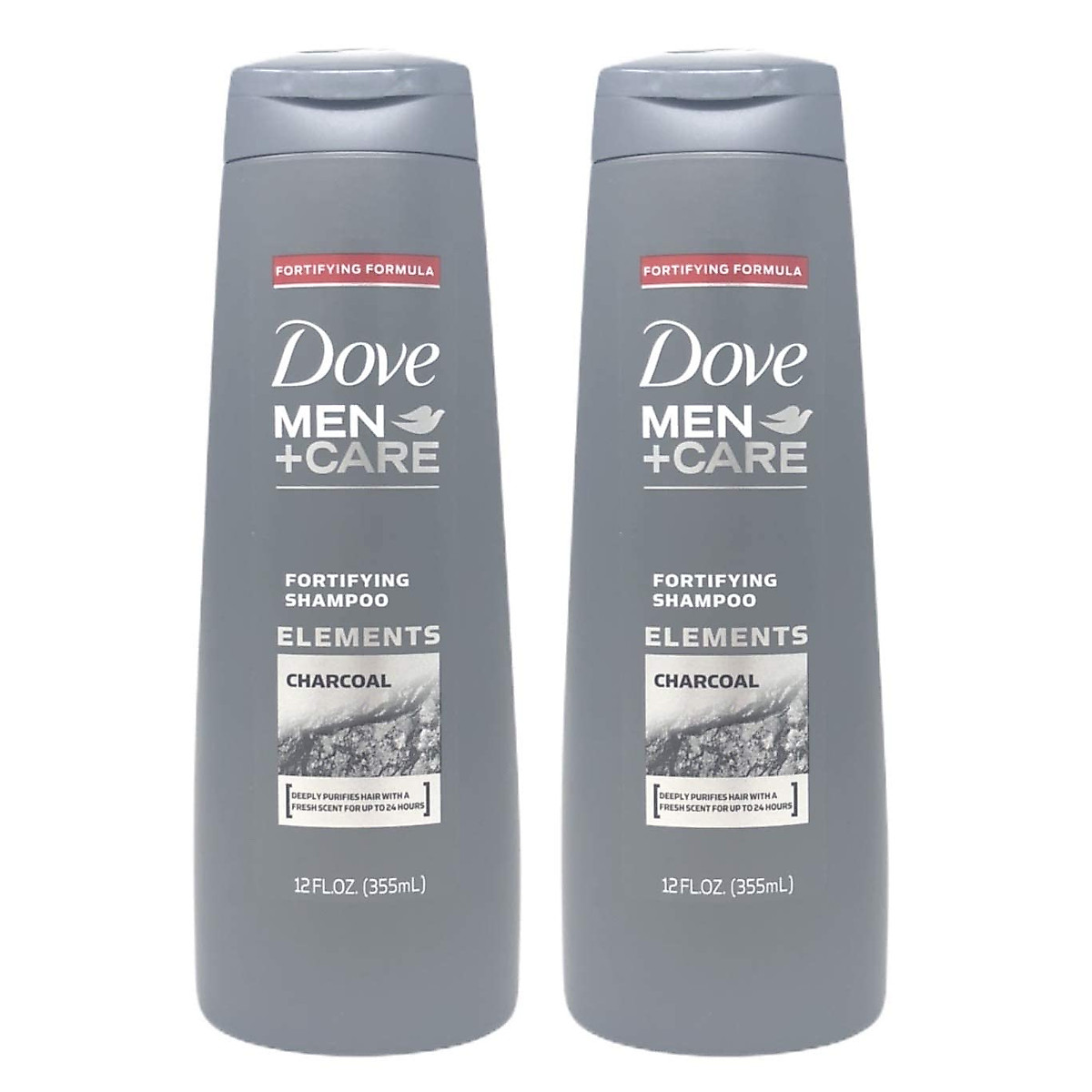 Dove Men+Care Fortifying Charcoal Shampoo, 12 oz (Pack of 2)