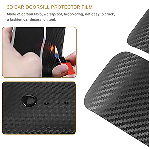 4Pcs/Set,Car Door Sill Plate Protectors,Carbon Fibre Vinyl Reflective Car Door Sill Decoration Scuff Plate for SR5 Off Road Racing Development Compatible with Tundra Tacoma 4 Runner Land FJ Cruiser