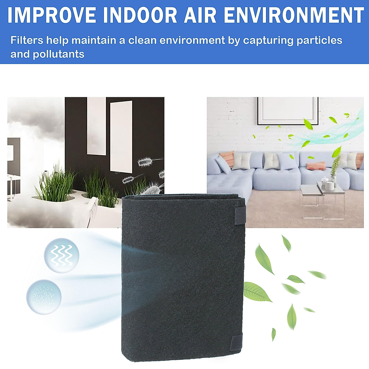 TOKDOOT Cut to Fit Carbon Air Filter,Replacement Charcoal Filters,Carbon Pad Pre Filter, Pre Filter Carbon Sheet for Air Purifier,Pack of 1, 16x48