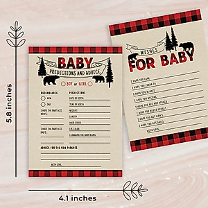 Hat Acrobat Baby Shower Prediction and Advice Cards - 25 Lumberjack Themed for any Occasion Baby Shower Game Advice and Wishes Cards Perfect for Virtual Showers (50)