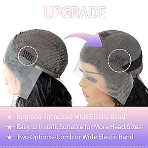 ALEPAZ Deep Wave Lace Front Wigs Human Hair 13x4 HD Transparent Lace Frontal Wigs Human Hair Pre Plucked 180% Density Curly Lace Front Wig Human Hair with Baby Hair Natural Hairline