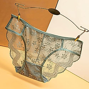 Underwear Women Sexy Thongs for Women Naughty Slutty Low Waist Floral Lace Soft G-String Panties Breathable Transparent Plus Size Underwear Underwear Green