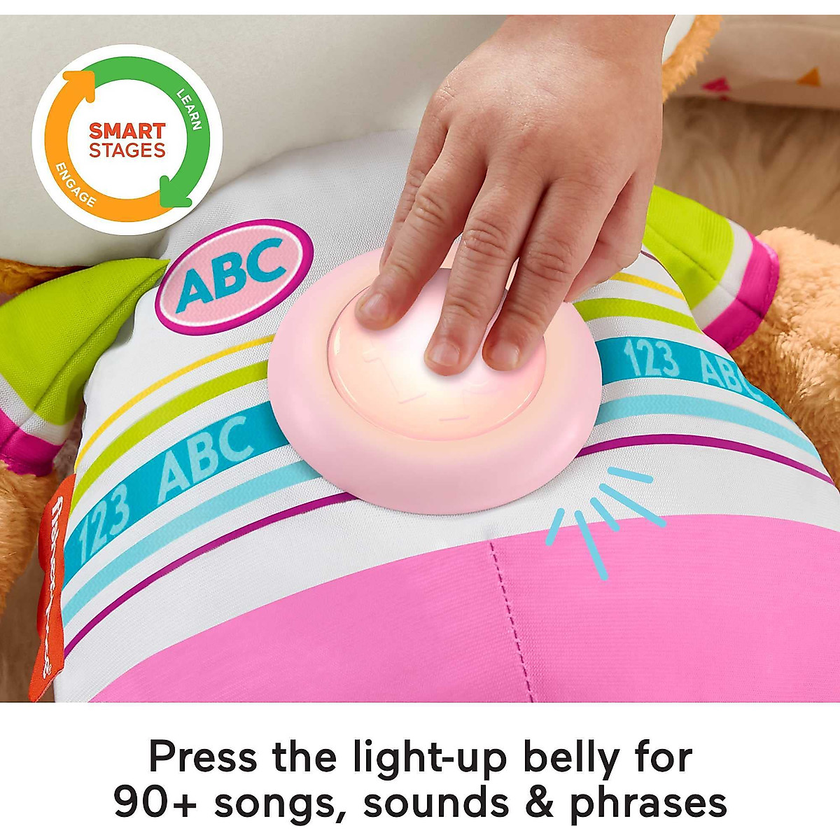 Fisher-Price Laugh & Learn Toddler Learning Toy So Big Sis Musical Plush Puppy with Smart Stages Content for Ages 18+ Months