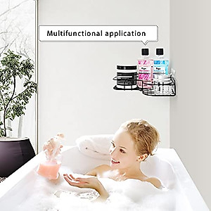 Gelinywow Corner Shower Caddy, Shower Organizer Corner Shower Shelf Shower Shelves Adhesive Shower Shelf for Bathroom Storage No Drilling Strong Adhesive 2 Pack