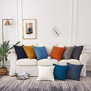 Longhui bedding Black Throw Pillow Covers for Couch Sofa Bed, Cotton Linen Decorative Pillows Cushion Covers, 12 x 20 inches, Set of 2