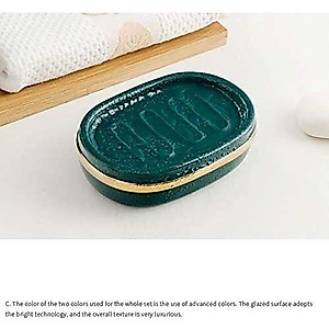 Bathroom Set, Five-Piece Ceramic Bathroom Supplies Set, Bathroom Dental Ware Washing Set (Color : Orange, Size : 6-Piece Set)