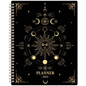 2024 Planner - Jan. 2024 - Dec. 2024, Planner 2024, 8" x 10", 2024 Planner Weekly and Monthly with Tabs + Flexible Cover + Thick Paper + Twin-Wire Binding, Daily Organizer