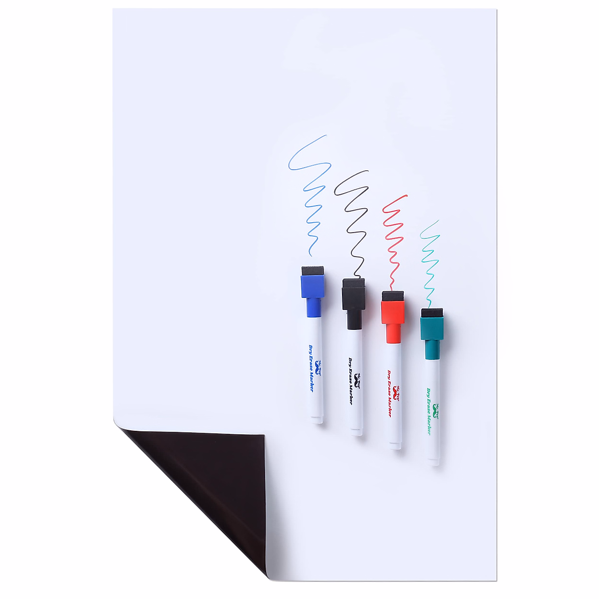 Mr. Pen- Magnetic Dry Erase Whiteboard Sheet, 17" x 11.25", Magnetic Dry Erase Board Sheet with a Set of 4 Markers, Magnetic Dry Erase Board for Fridge, Dry Erase Board Magnetic, Magnetic Whiteboard