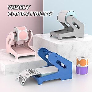 PONNOR Label Holder for Rolls and Fanfold Labels Shipping Labels Stand Desktop Thermal Printer DIY Accessory Business Supplies for Home, Office(Grey)