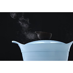 Neoflam Eela Low stockpot Light Blue, 2.5 QT Glass Lid