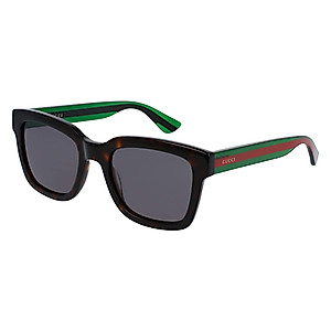 Gucci Fashion Sunglasses, 52/21/145, Avana / Grey / Green