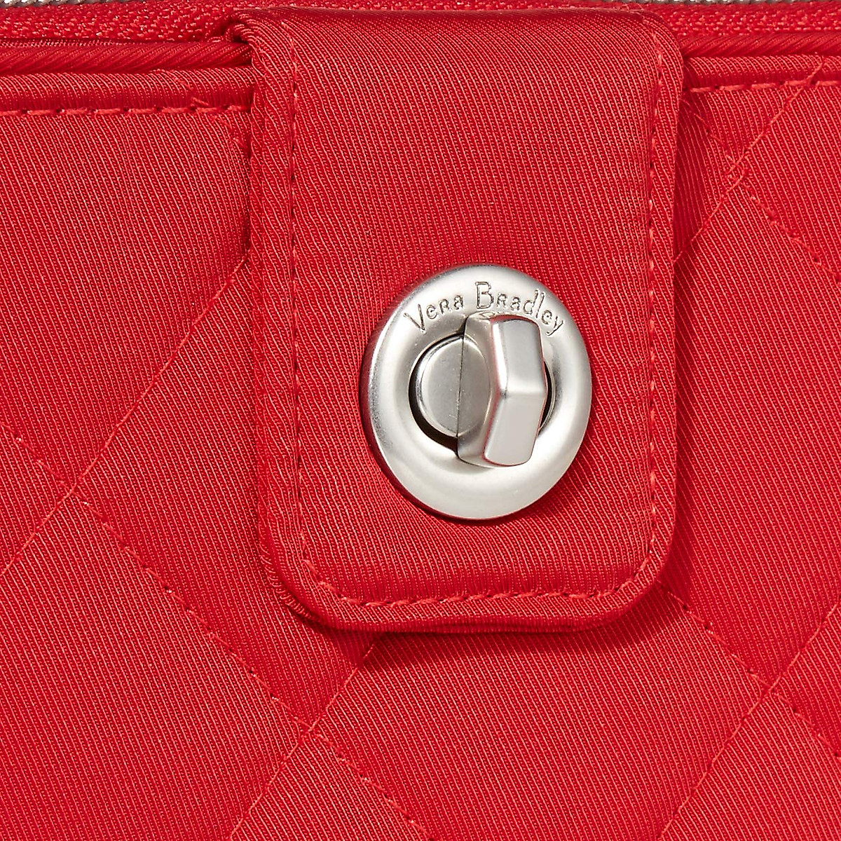 Vera Bradley Women's Performance Twill Turnlock Wallet With RFID Protection, Cardinal Red, One Size