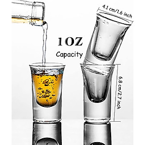 TSONCR Shot Glasses with Heavy Base, 1 oz Tequila Shot Glasses Set of 4, Clear Shot Glasses Bulk, Small Glass Shot Cups for Vodka, Whiskey, Tequila, Espresso, Liquor (4 Pack)