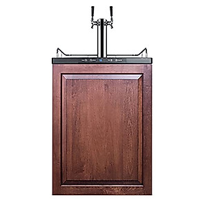 Summit SBC635MBIIFTWIN Built-in Commercial Beer Dispenser, Auto Defrost with Digital Thermostat, Dual Tap System, Panel-ready Door, and Black Cabinet