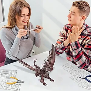 Piececool 3D Metal Puzzles for Adults, Hellstrom Dragon 3D Model with DIY Tools Kit, Challenging Brain Teaser Metal Puzzles for Men Hobbies, Creative Birthday Gifts