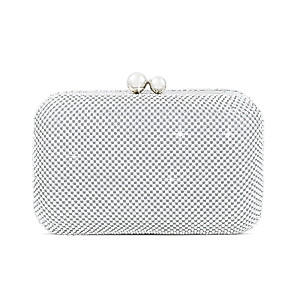 Bellawish Silver Clutch Purses for Women Wedding Rhinestones Crystal Women'S Evening Clutch Handbags for Bridal Parites Prom