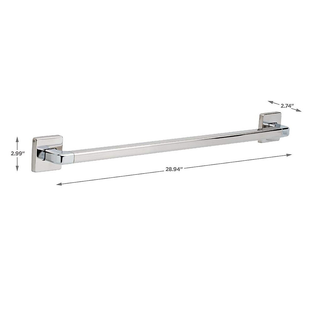Delta Faucet 41924 Wall Mounted Modern Angular 24" x 1.25" ADA Decorative Grab Bar in Chrome