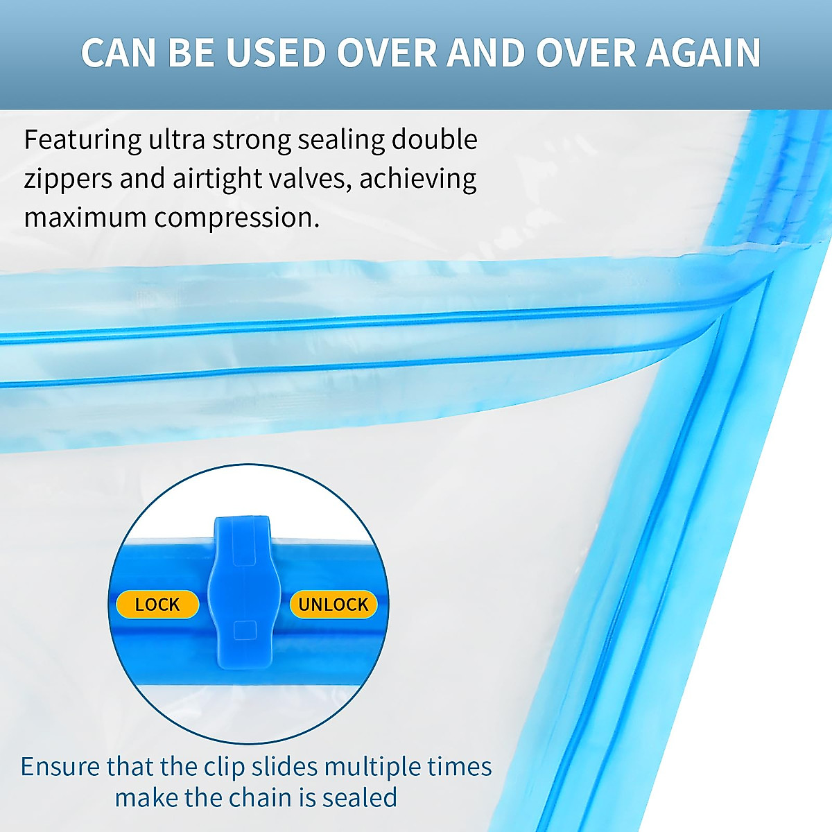 HOTBAG Large Vacuum Storage Bags with Electric Pump 10 Pack (5 Jumbo/5 Large) Vacuum Seal Bags for Clothing Compression Space Saver for Comforters,Blankets - Travel Essentials