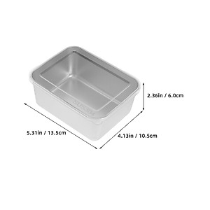 BESTonZON 4pack Stainless Steel Square Boxes, Stainless Steel Food Storage Box Container with Leak Plastic Lid, Food Storage Containers for Fruit Vegetables Snack Food, Dishwasher Safe