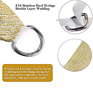 KOOL KOI SHADE 8' x 8' x 8' Beige Triangle Sun Shade Sail Patio Garden Outdoor Cover Breathable UV Proctection - Custom