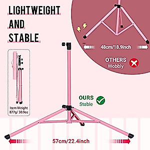 CAHAYA Sheet Music Stand Folding Music Stand Portable with Carrying Bag for Books Notes Pink CY0204-1
