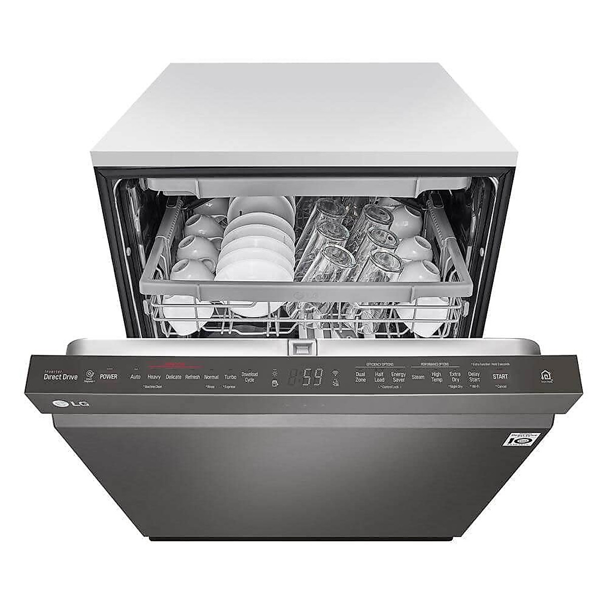 LG LDP6810BD 24" Top Ctrl Dishwasher 44 dBA 3rd Rack TrueSteam ThinQ