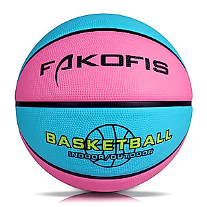 FAKOFIS Kids Basketball Size 5(27.5"),Rubber Basketballs for Youth(Boys & Girls) Play Games Indoor Backyard,Outdoor Park,Beach & Pool