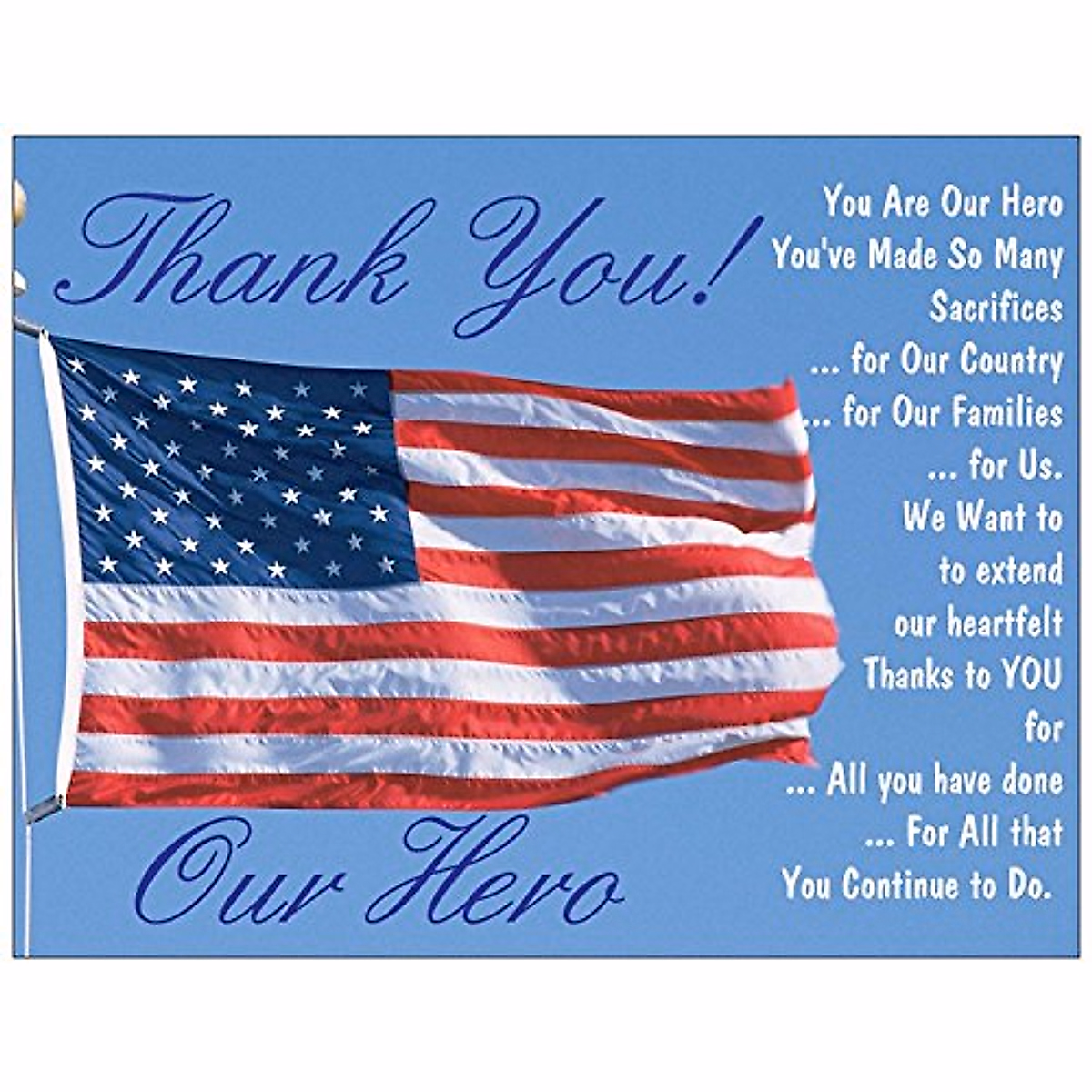 SassyXpressions.com Hero Thank You Card Postcard Notecards Pack of 25