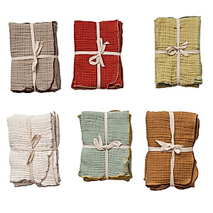 Creative Co-Op Square Woven Double Cloth Napkins, Set of 6 Colors