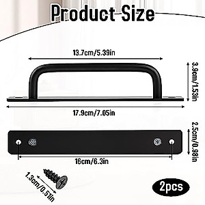 Mozeat Lens 2 Pack Sliding Barn Door Handles Matte Black Barn Door Pull Handle 160mm Double Sided Door Handle Set for Sliding Gate Wardrobe Cupboard Cabinet Closet
