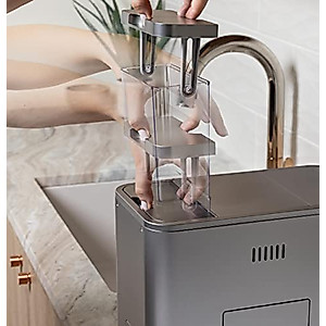 Café Affetto Automatic Espresso Machine + Milk Frother | Built-In & Adjustable Espresso Bean Grinder | One-Touch Brew in 90 Seconds | Steel Silver, 1.2 Liter, (C7CEBBS2RS3)