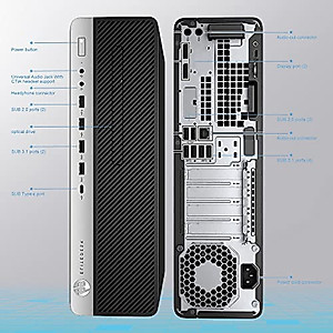 HP Elitedesk 800 G3 SFF Desktop PC - Intel i7-6700,32GB DDR4,1TB NVMe SSD + 2TB HDD, AX200 Wi-Fi 6,Dual 24-Inch Monitors, Wireless Keyboard and Mouse,Win 10 Pro (Renewed), Black/Silver