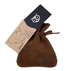 Hide & Drink, Medieval Drawstring Coin Pouch, Vintage Bag, Cosplay, Full Grain Leather, Handmade (Swayze Suede, S)