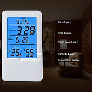 WODMB Thermometer Digital Indoor Thermometer Hygrometer with Humidity Guage, Accurate Temperature Humidity Monitor Meter with Touch Indoor