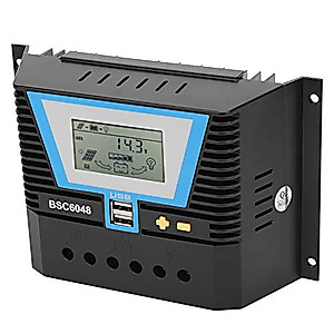 Walfront BSC6048 Solar Controller 12V/24V/36V/48V 60A Multifunctional Solar Controller Panel for Variety Batteries