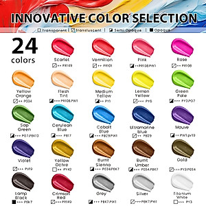 40 PCS Acrylic Paint Set with 12 Brushes, 2 Knives and Palette, 24 Colors (2oz/60ml) Art Craft Paints Gifts for Adults Kids Artists Beginners, Halloween Pumpkin Painting Kit Art Supplies