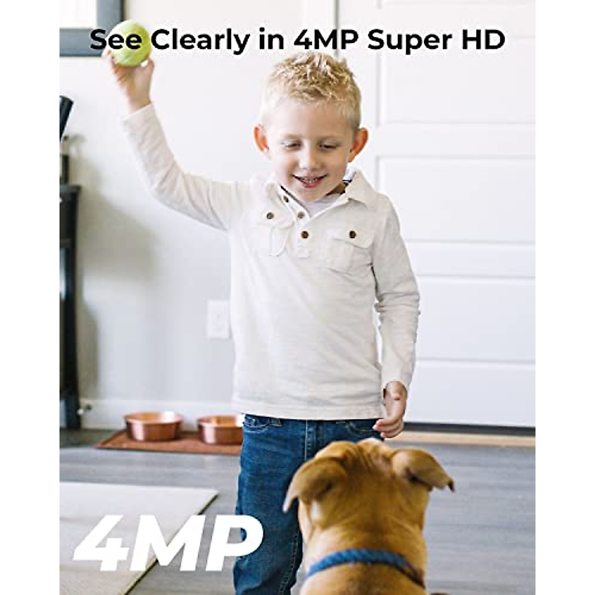 REOLINK E1 Pro 4MP Indoor WiFi Camera Bundle with 32GB Micro SD Card, 2.4/5 GHz Wi-Fi, Two Way Talk, Motion Tracking, Motion Detection for Baby and Pet Monitor