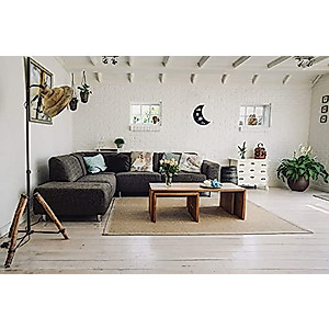 Maduxy Wooden Crescent Moon Shelf - Moon Wall Decor Crystal Display Shelf, Rustic Boho Decor, Unique Shape Moon Phase Shelves for Crystals and Stones