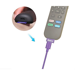 6FT Charging Cable for Roku Voice Pro Remote Control Rechargeable Replacement Cord USB Wire