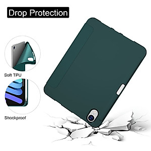 Soke for iPad Mini 7 A17 Pro Case 2024,iPad Mini 6 Case 2021 with Pencil Holder-[Shockproof Protection + Auto Sleep/Wake], Soft TPU Back Cover for iPad Mini 7th/6th Generation 8.3 inch,Teal