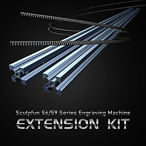 SCULPFUN S9 Laser Engraver with S9 Expansion Kit for Extension to 410 x 950mm, 90W Effect High Precision CNC Laser Cutter and Engraver Machine, Deep Cutting for 15mm Wood