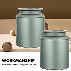 Loose Leaf Tea Tin Container Tea Canister Tea Sealing Jar Desktop Tea Container Tinplate Storage Canister Food Storage Container for Loose Tea Coffee Bean Sugar Salt (Green)