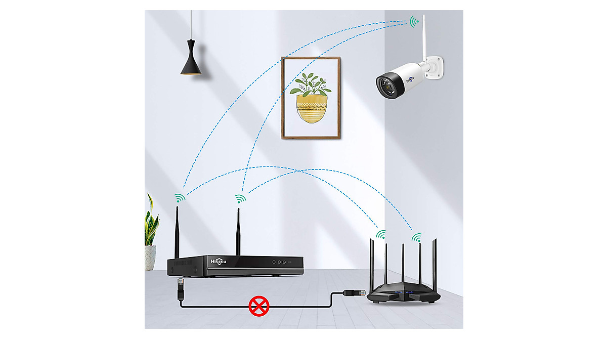 Hiseeu 10CH Wireless NVR - 1080P/3MP Security Recorder